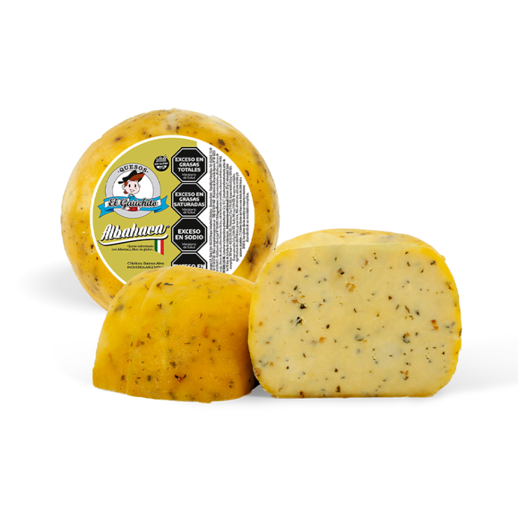 QUESO SABORIZADO ALBAHACA - Quesos El Gauchito